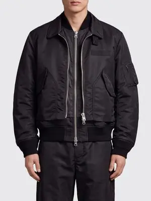 Sacai Windproof Nylon And Cotton Bomber Jacket With Classic Collar And Flap Pockets