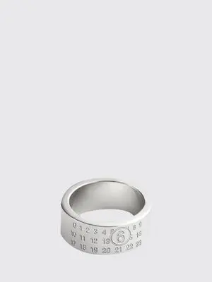 MAISON MARGIELA Engraved Logo Band Ring In Chrome-plated Brass - Silver