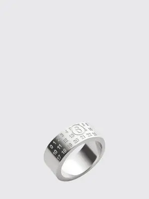 MAISON MARGIELA Engraved Logo Band Ring In Chrome-plated Brass