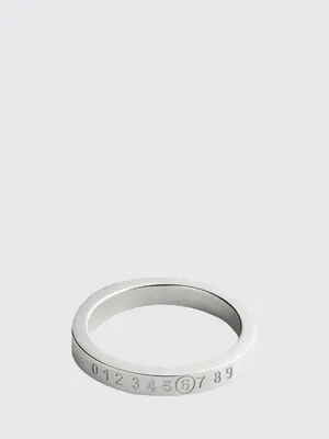 MAISON MARGIELA Engraved Numeric Logo Band Ring In Chrome-plated Brass - Silver