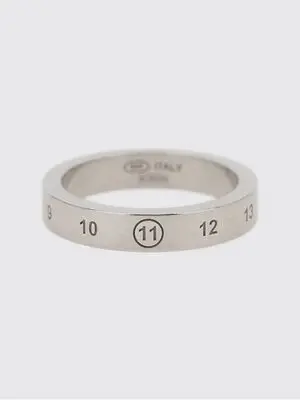 MAISON MARGIELA Engraved Numeric Logo Band Ring In 925 - Silver