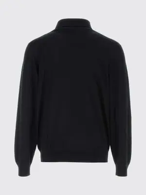 TOM FORD Long-sleeved Wool Knit Polo Shirt With Ribbed Trims