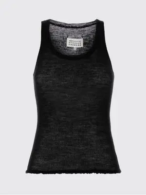 MAISON MARGIELA Sleeveless Wool U-neck Slim Fit Top