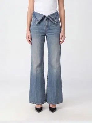 Alexander McQueen High-waisted Flared Jeans In Cotton Denim With Distressed Effect - Blue