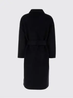 ANINE BING Double-breasted Long Coat In Wool And Cashmere Blend With Belt