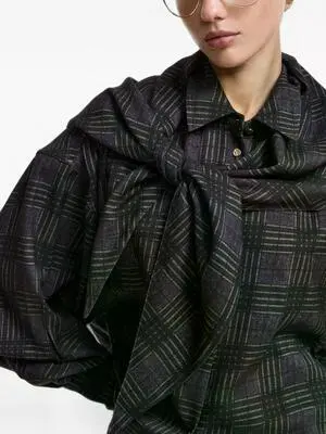 Essentiel Antwerp Kiss Checked Scarf-detail Shirt