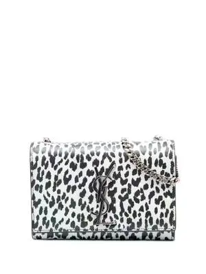 Saint Laurent 2014 Small Calfskin Leopard Print Monogram Kate Crossbody Bag
