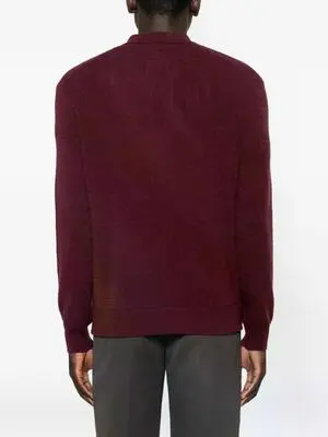 Canali Half-zip Textured-knit Sweater