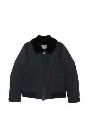MANZONI 24 Shearling-collar Zip-up Jacket - Black