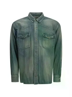A.PRESSE Western-yoke Denim Shirt - Blue