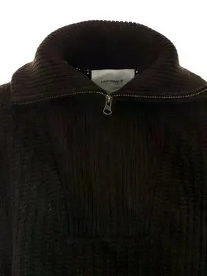 LISA YANG Mavis Striped Half-zip Sweater - Black