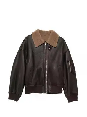 N°21 Shearling-collar Leather Jacket