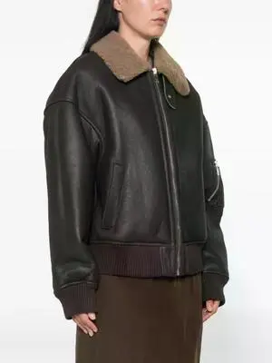 N°21 Shearling-collar Leather Jacket