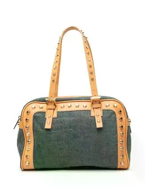 Fendi 2000-2010 Studded Denim Shoulder Bag
