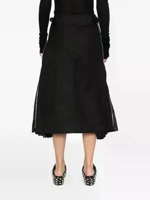 Sacai Zip-detail Pleated Midi Skirt