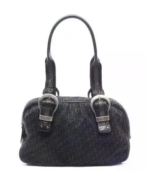 Dior 2000-2026 Diorissimo Trotter Canvas Handbag - Black