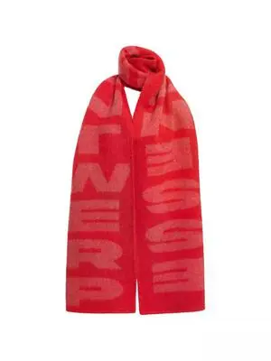 Essentiel Antwerp Krisis Logo-jacquard Knitted Scarf - Red