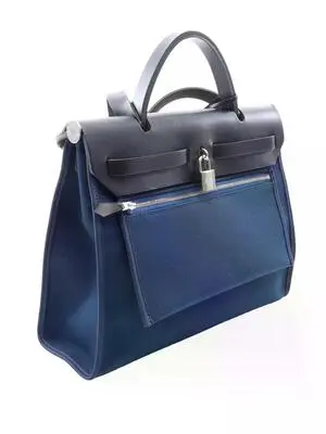 Hermès 2017 Toile Herbag Zip 31 Satchel - Blue