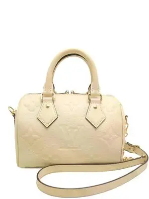 LOUIS VUITTON 2021-2026 Monogram Empreinte Speedy Bandouliere 20 Satchel - White