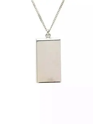 LOUIS VUITTON 2017 Brass Collier Plaque Damier Pendant Necklace Costume Necklace
