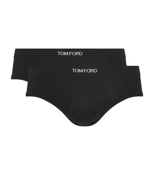 TOM FORD Stretch-cotton Logo Briefs - Black