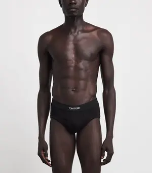 TOM FORD Stretch-cotton Logo Briefs
