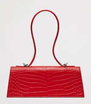 Alexander McQueen Croc-effect Jewelled Top-handle Bag