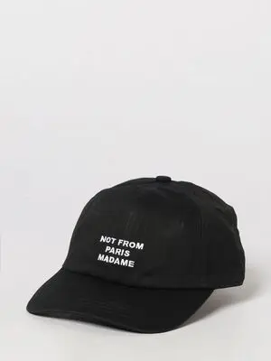 Drole De Monsieur Cotton Twill Baseball Cap With Embroidered Logo - Black