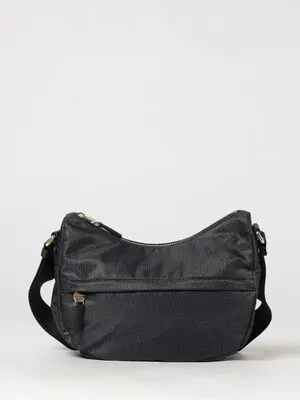 Borbonese Recycled Nylon Crossbody Bag With Polka Dot Print - Black
