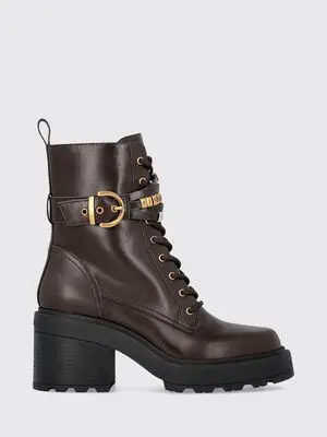 Pinko Altea Leather Combat Boots - Dark