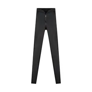 ÚCHÈ Zipper Detail Leather Pants