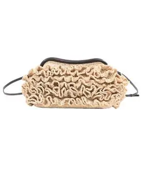 ZANATANY CONCEPTS Neutrals Bloom Large Clutch - Beige/black