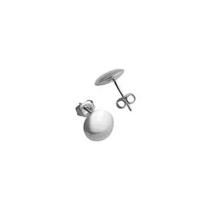 BOLD MANIFEST DESIGNS Pill Geometric Capsule Stud Earrings Rhodium Plated - Silver
