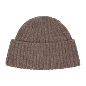 PAUL JAMES KNITWEAR Lambswool Polperro Fisherman Beanie - Brown