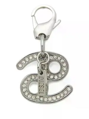 DIESEL® Metal Cancer Charm With Rhinestones - Silver