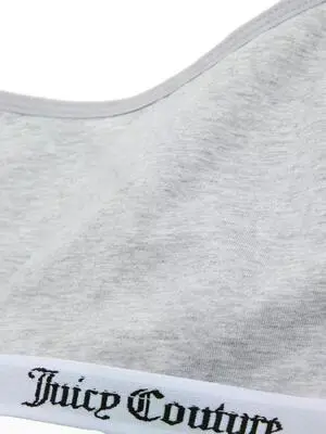 Juicy Couture Logo-underband Scoop-neck Bralette - Grey