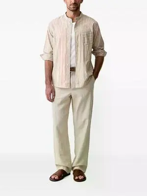 BENETTON Striped Band-collar Shirt