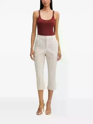 Guess Cropped Tailored Trousers - Neutrals