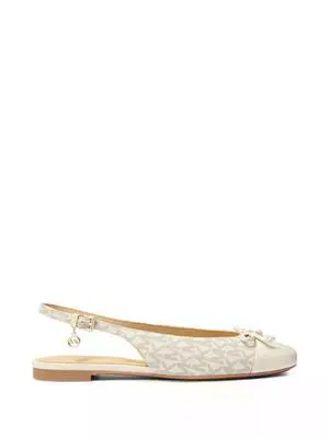 Michael Kors Piper Signature Logo Slingback Ballet Flats - Neutrals