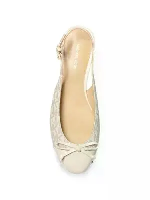 Michael Kors Piper Signature Logo Slingback Ballet Flats - Neutrals