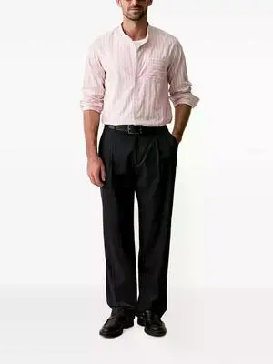 BENETTON Striped Band-collar Shirt
