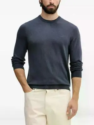 Guess Logo-embroidered Crew-neck Sweater - Blue