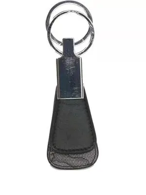 ALVIERO MARTINI 1° CLASSE Leather-trim Keyring - Black