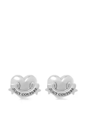 Juicy Couture Icon Heart Stud Earrings - Silver