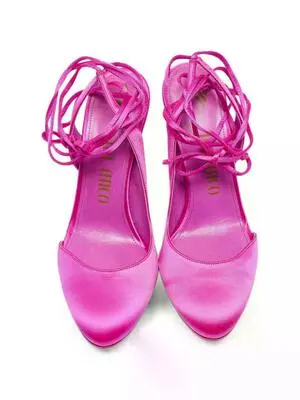 Attico Crystal-embellished Ankle-strap Pumps