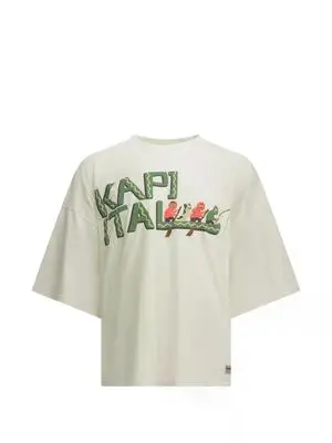 Kapital Graphic-print Mesh-back T-shirt - Neutrals