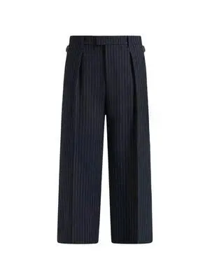 Manière De Voir Dorian Pinstriped Wool Trousers - Blue