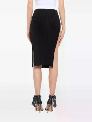 Givenchy Ribbed-knit Side-slit Midi Skirt - Black
