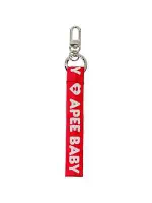 AAPE BY *A BATHING APE Logo-embroidered Strap Keyring - Red