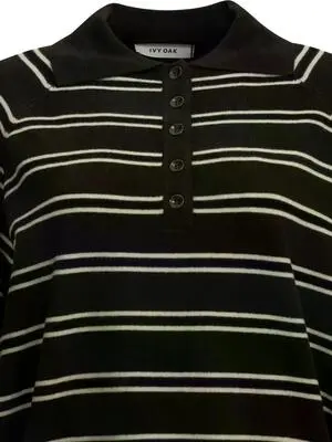 IVY OAK Iofarleigh Striped Long-sleeve Polo Sweater